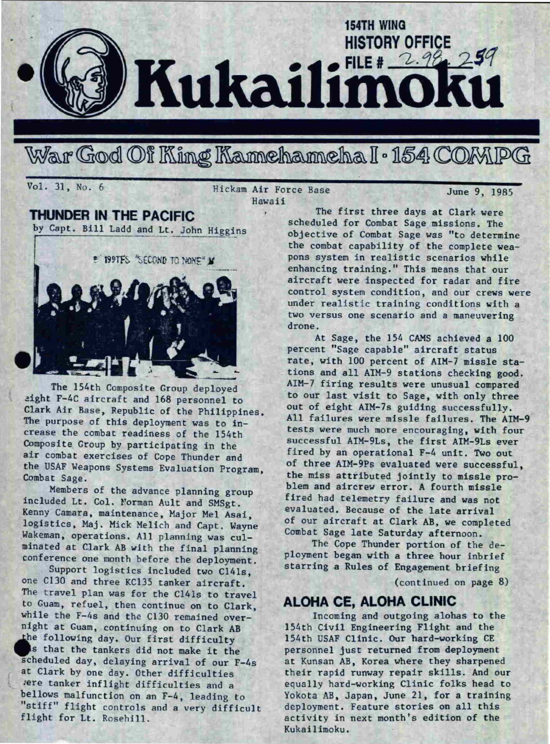 Hawai‘i Air National Guard | 1985 June Kūkāʻilimoku