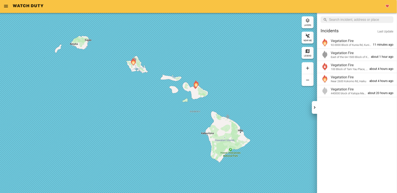 Hawai‘i Emergency Management Agency | LIVE Fire Map