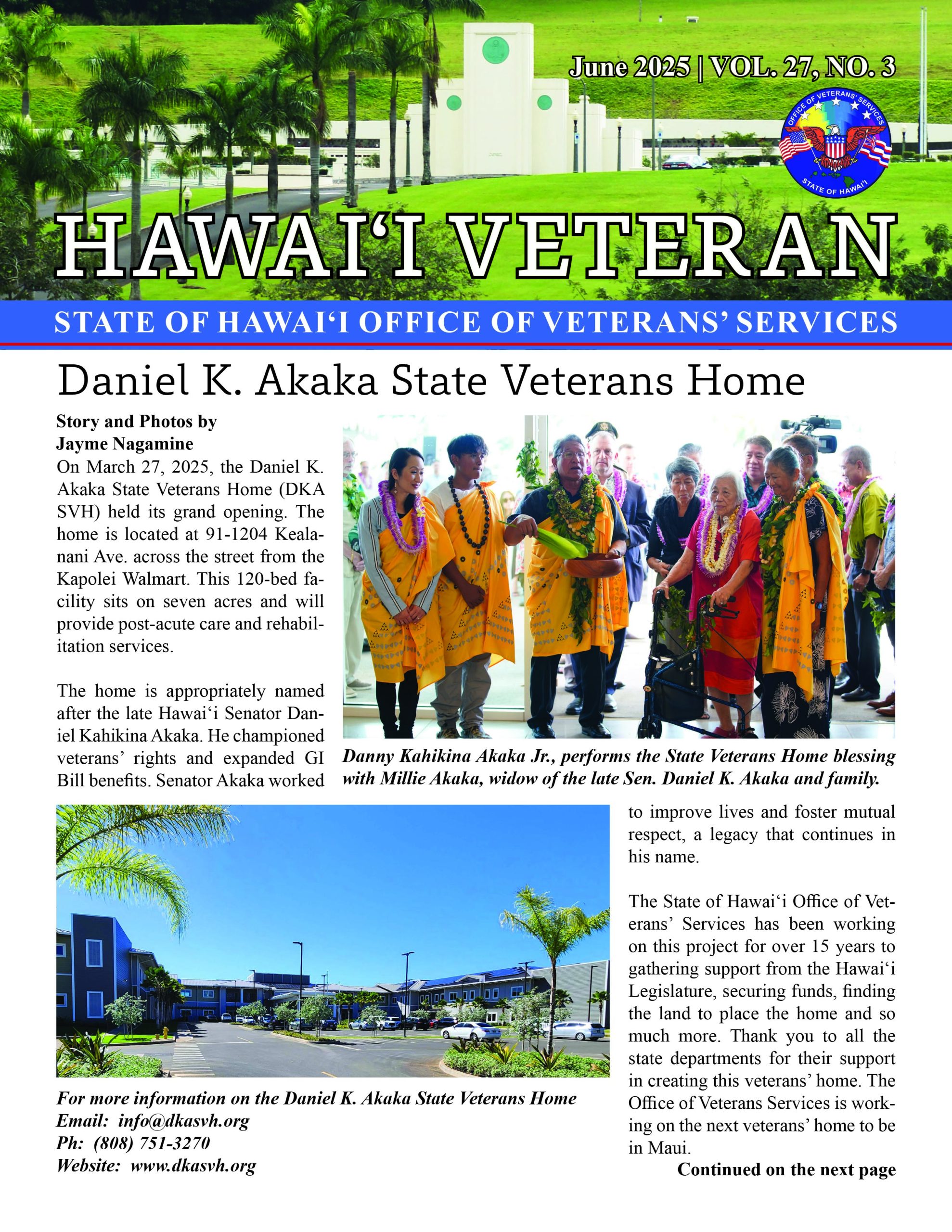 Office of Veterans' Services | 2025 June Hawaiʻi Veteran