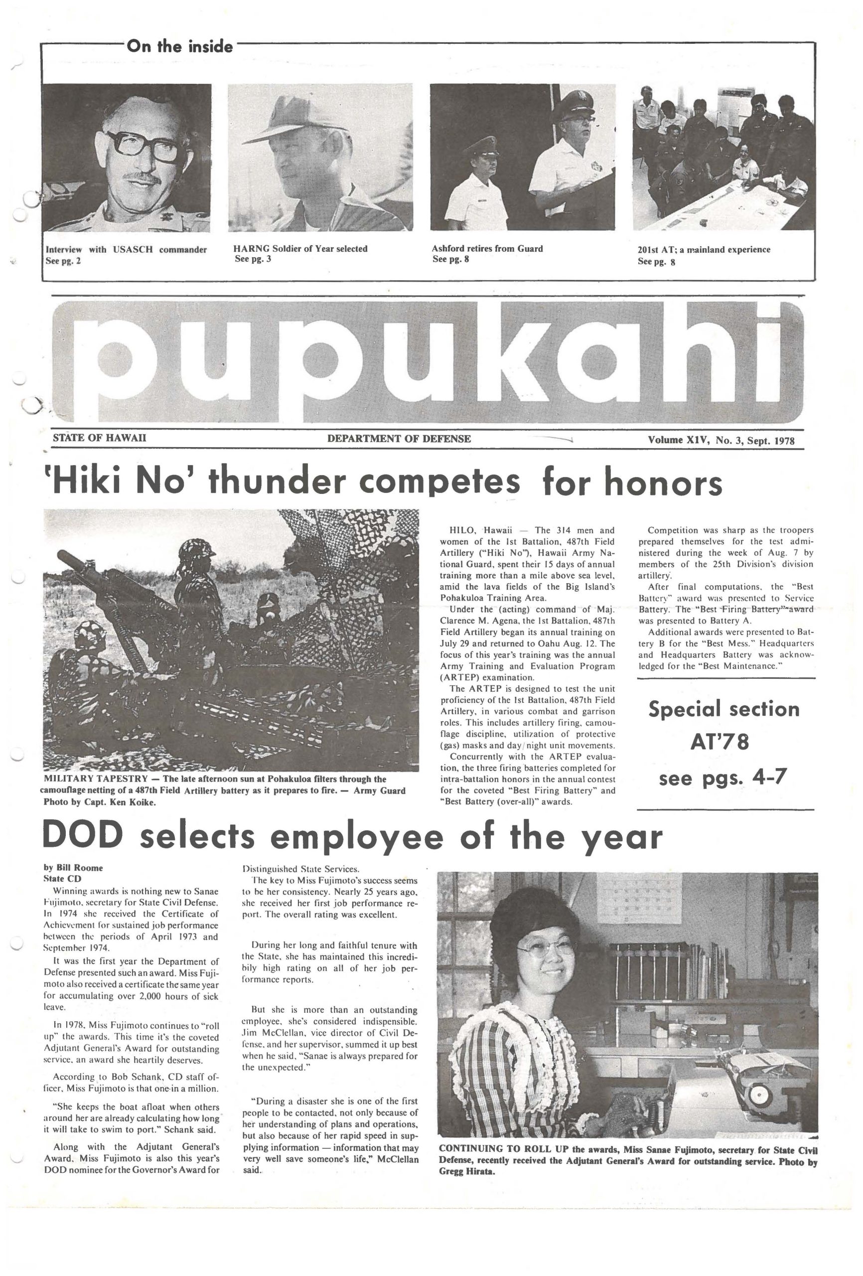 1978 September Pūpūkahi – State of Hawaiʻi Department of Defense