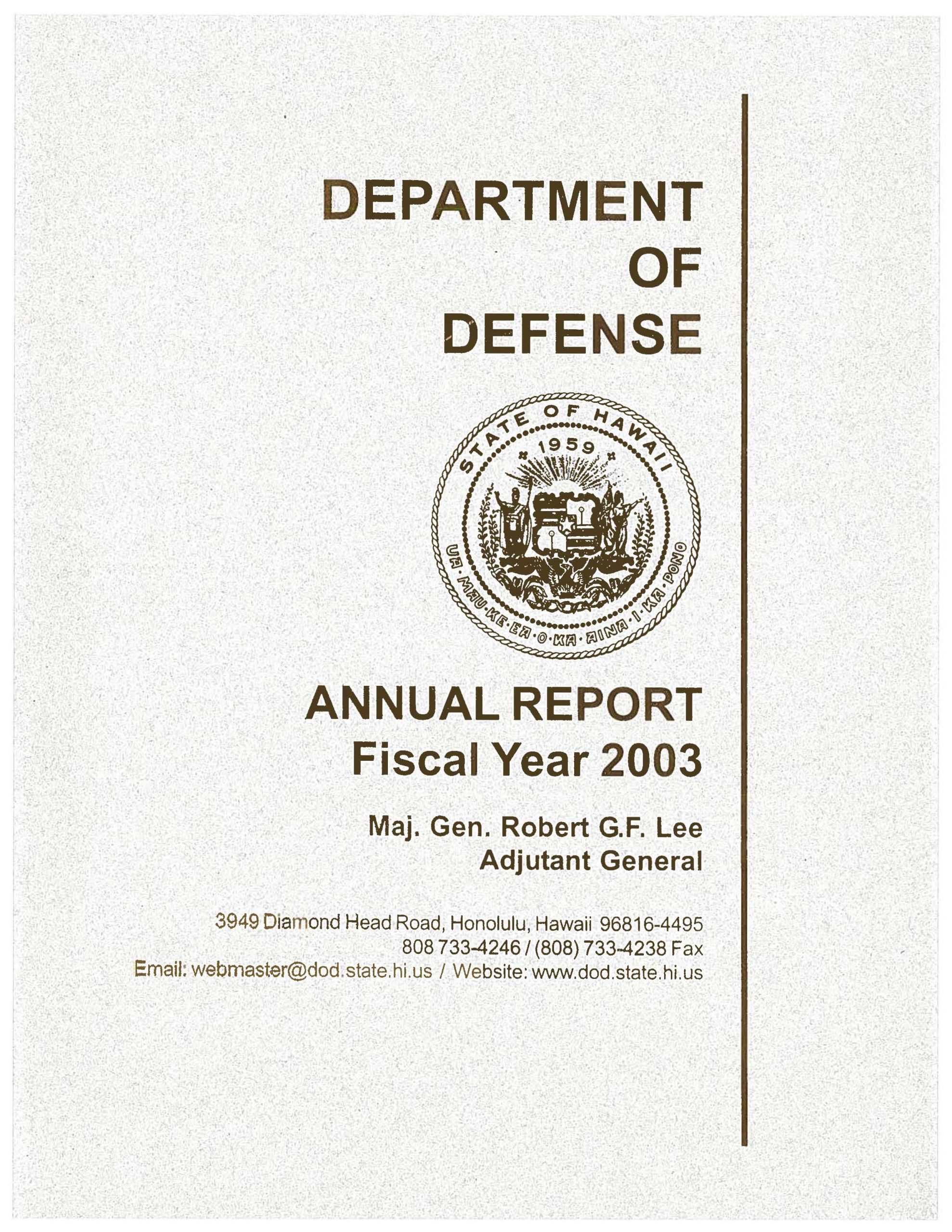 Department of Defense | Annual Report Department of Defense State of ...